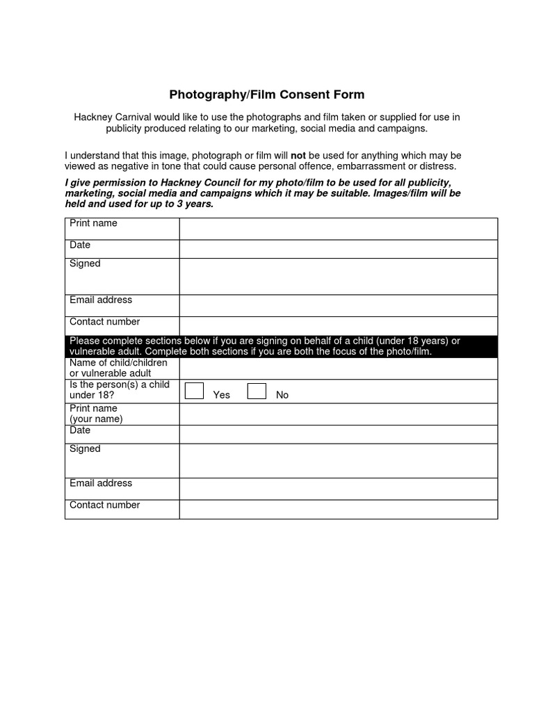 Photography Consent Form | PDF