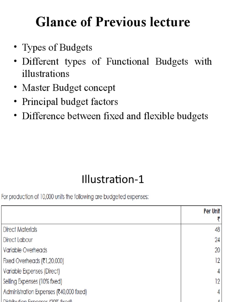 Principal Budget Factors Illustrated | PDF