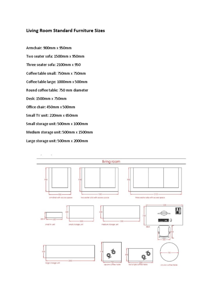 Living Room Furniture Size Guide | PDF