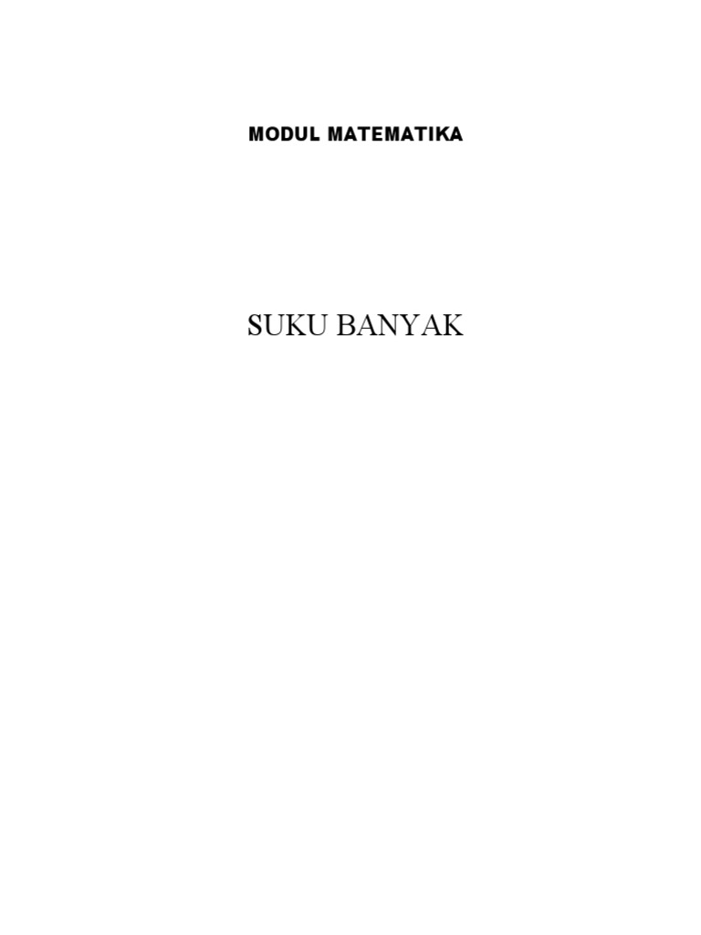 Modul-Suku Banyak | PDF