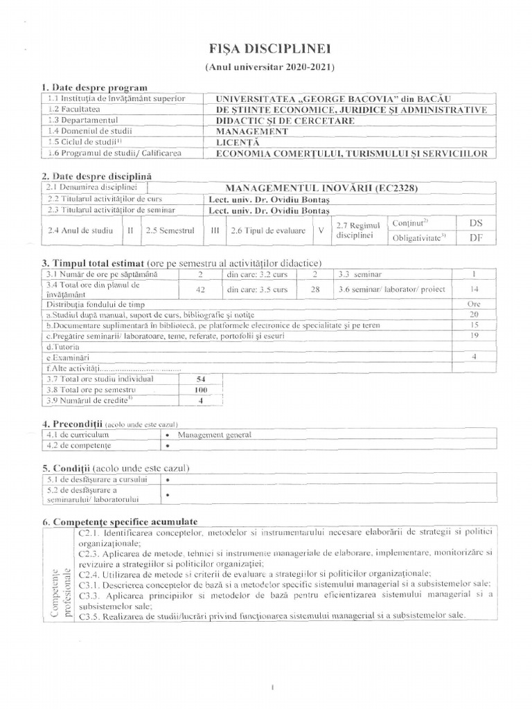 Managementul Inovarii | PDF