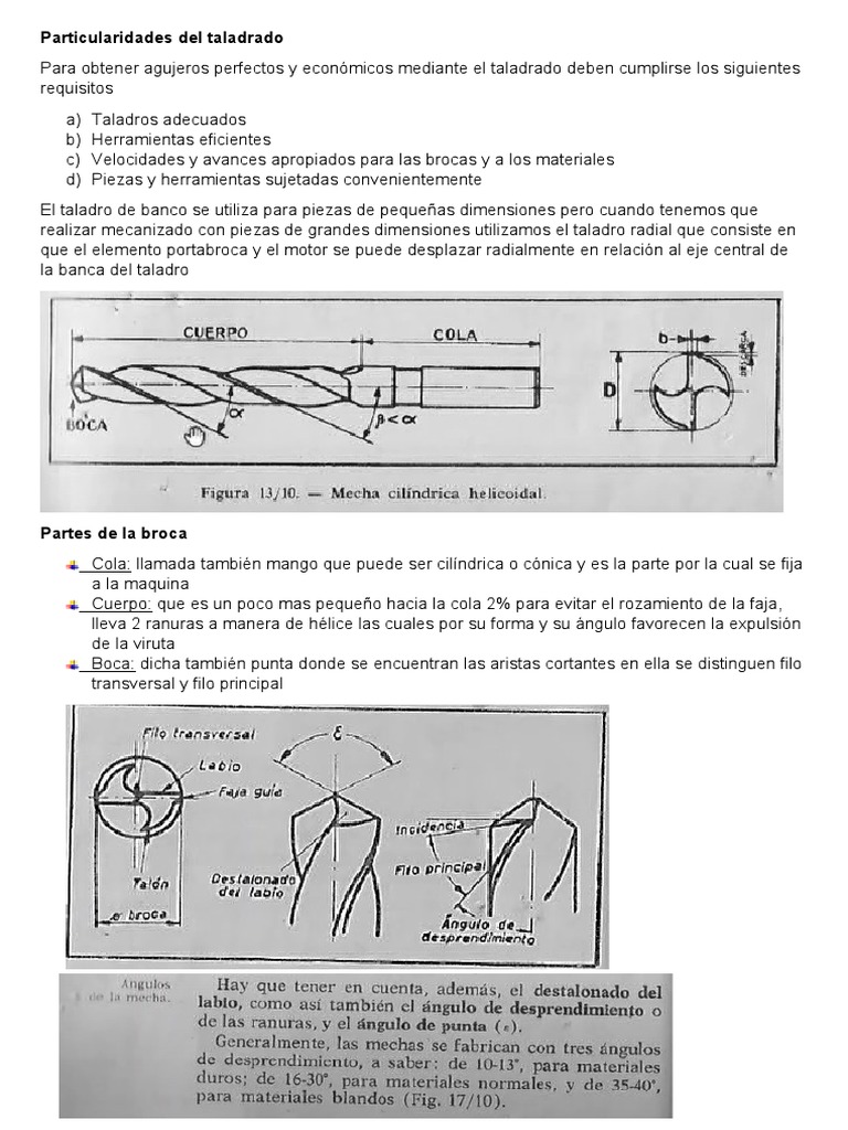 Apuntes de Taladrado y Avellanado | PDF | Perforar | Metalurgia