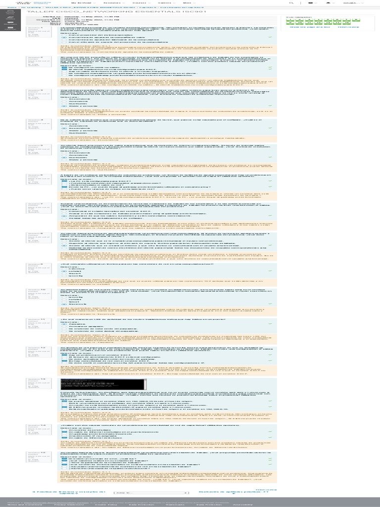 Cuestionario - 9 Taller Cisco - Networking Essentials Isc901 | PDF | Red de computadoras ...