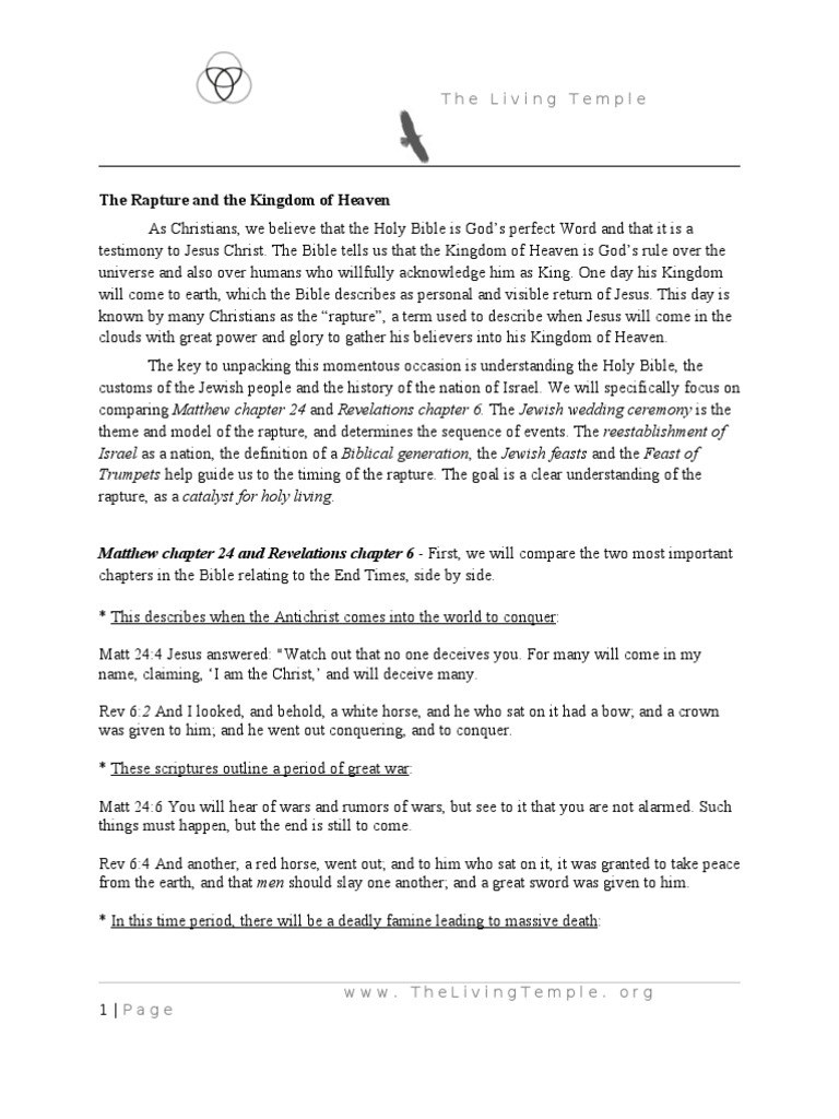 The Rapture and The Kingdom of Heaven 052311 | PDF | Christian ...