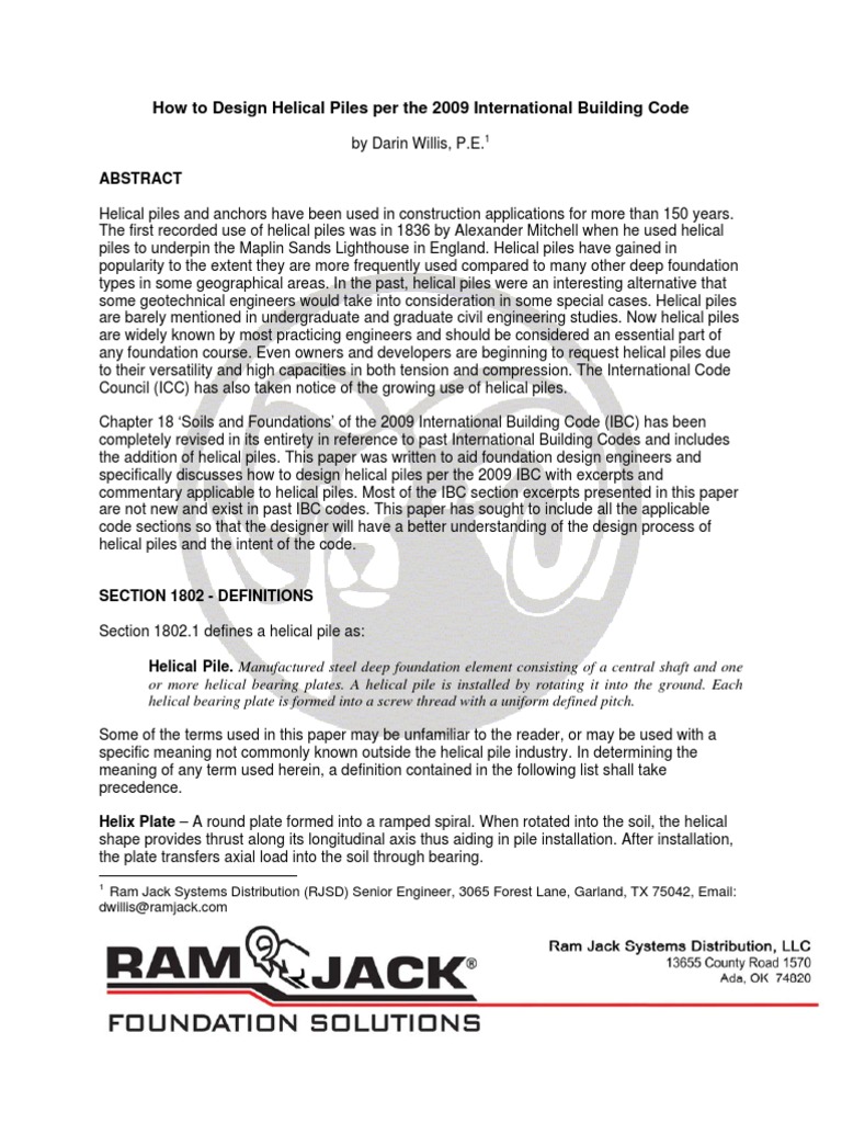 Design Helical Piles | PDF | Deep Foundation | Structural Steel