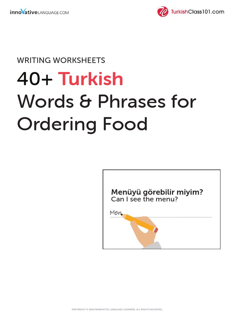 40+ Turkish Words For Ordering Food | PDF