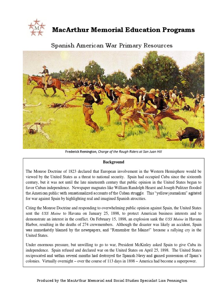 Spanish American War Education Resources | PDF