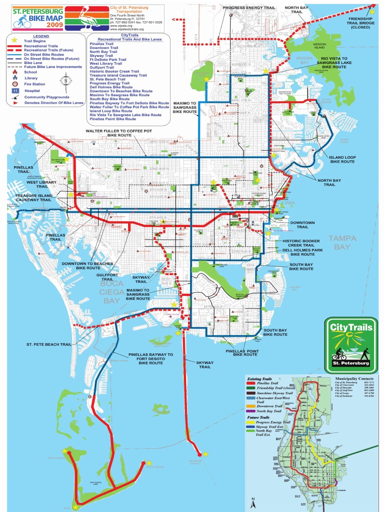 ST Pete Bike Map | PDF | Traffic | Cycling Infrastructure