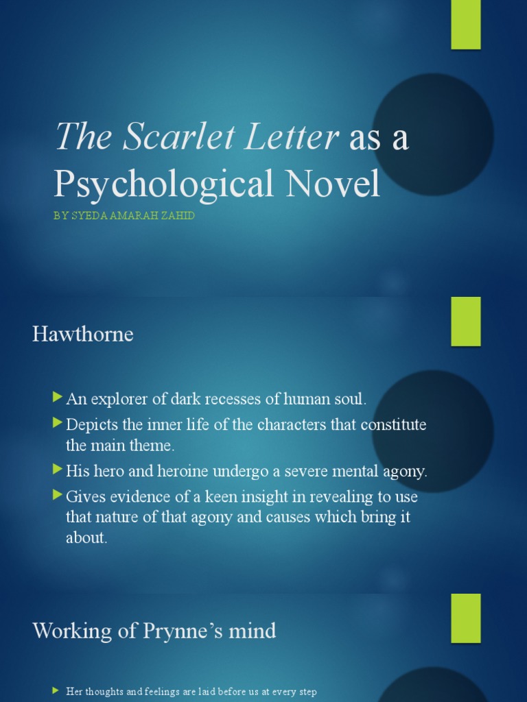 The Scarlet Letter As A Psychological Novel | PDF | The Scarlet Letter ...
