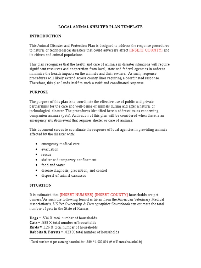 Local Animal Shelter Template | PDF | Emergency Management | Emergency