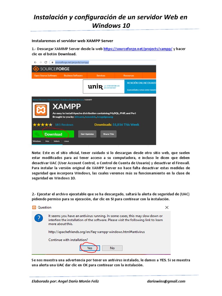Instalación XAMPP Windows 10 | PDF | Windows 10 | Mi sql