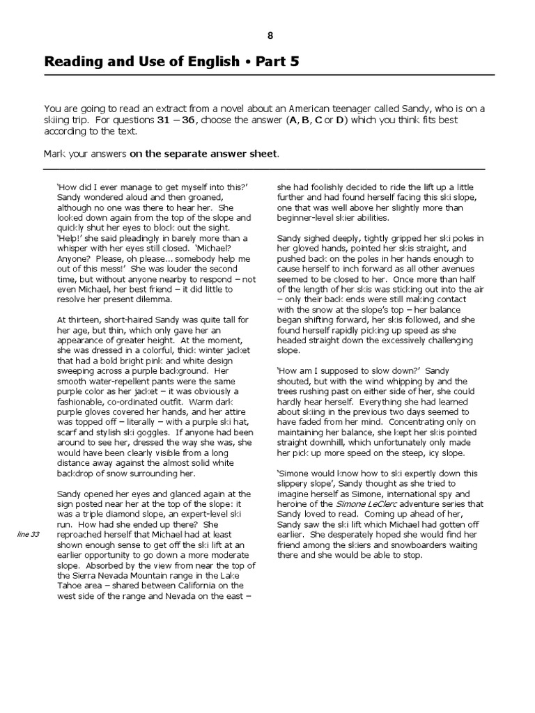 FCE For Schools Reading 5 | PDF