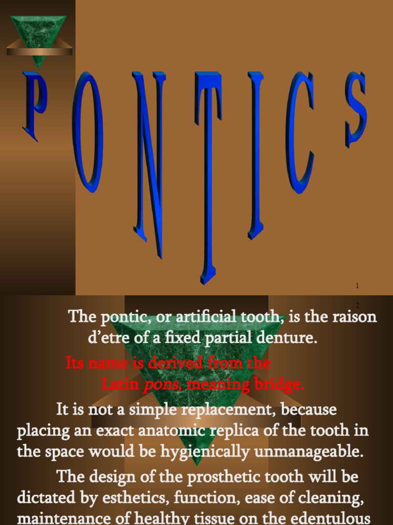 Pontics in FPD | PDF | Dentures | Dentistry Branches