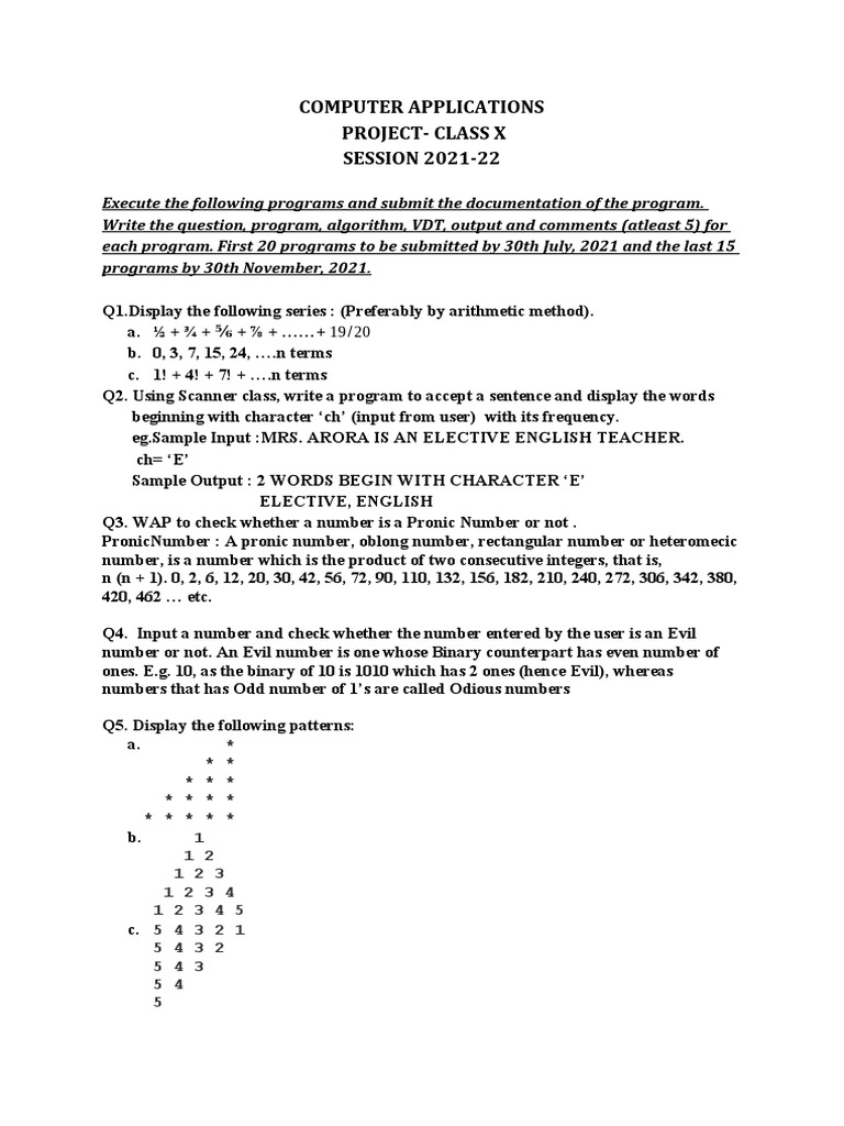 Computer Applications Project-Class X SESSION 2021-22 | PDF ...