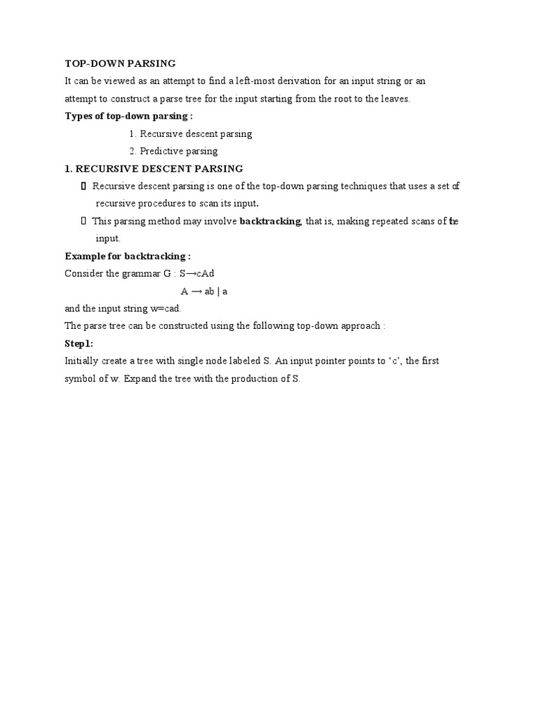 Top-Down Parsing | PDF | Parsing | Computer Programming
