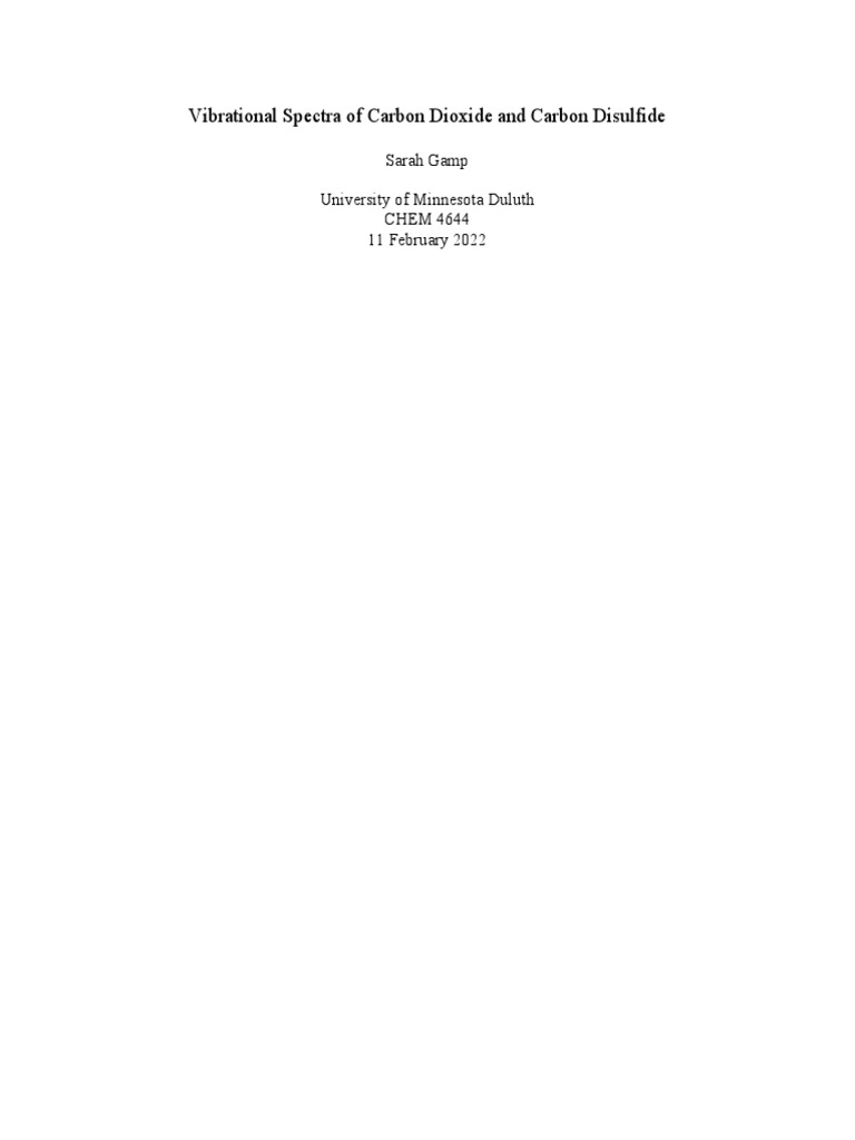 Vibrational Spectra of Carbon Dioxide and Carbon Disulfide | PDF ...