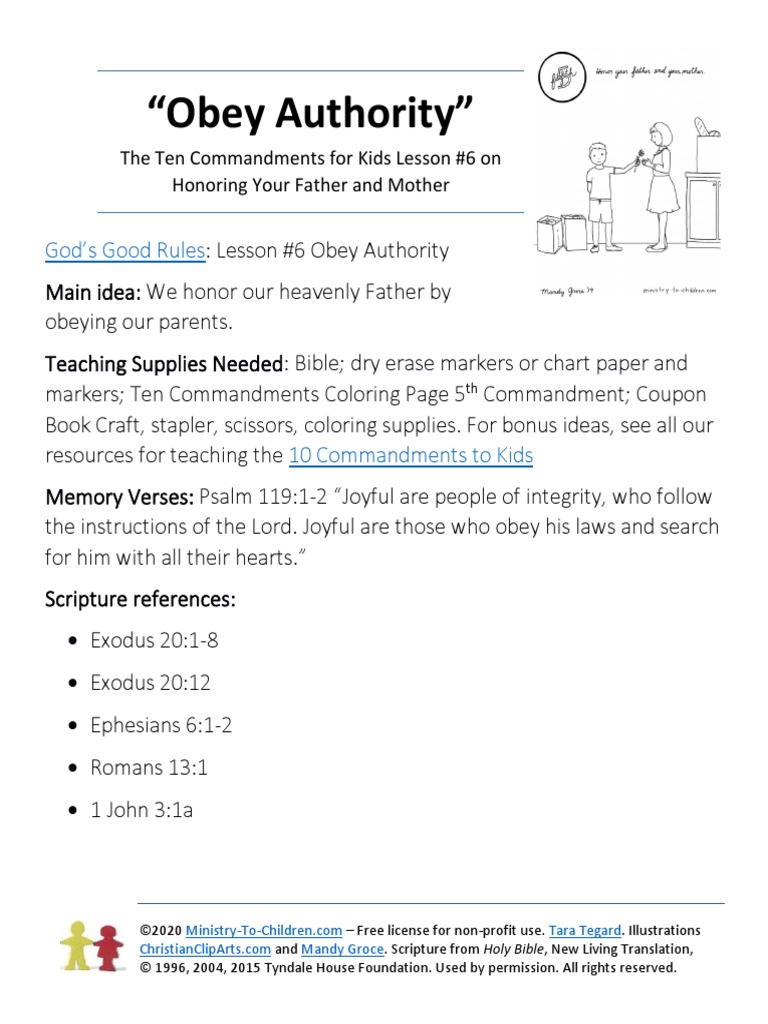 "Obey Authority": God's Good Rules | PDF | Ten Commandments | Forgiveness