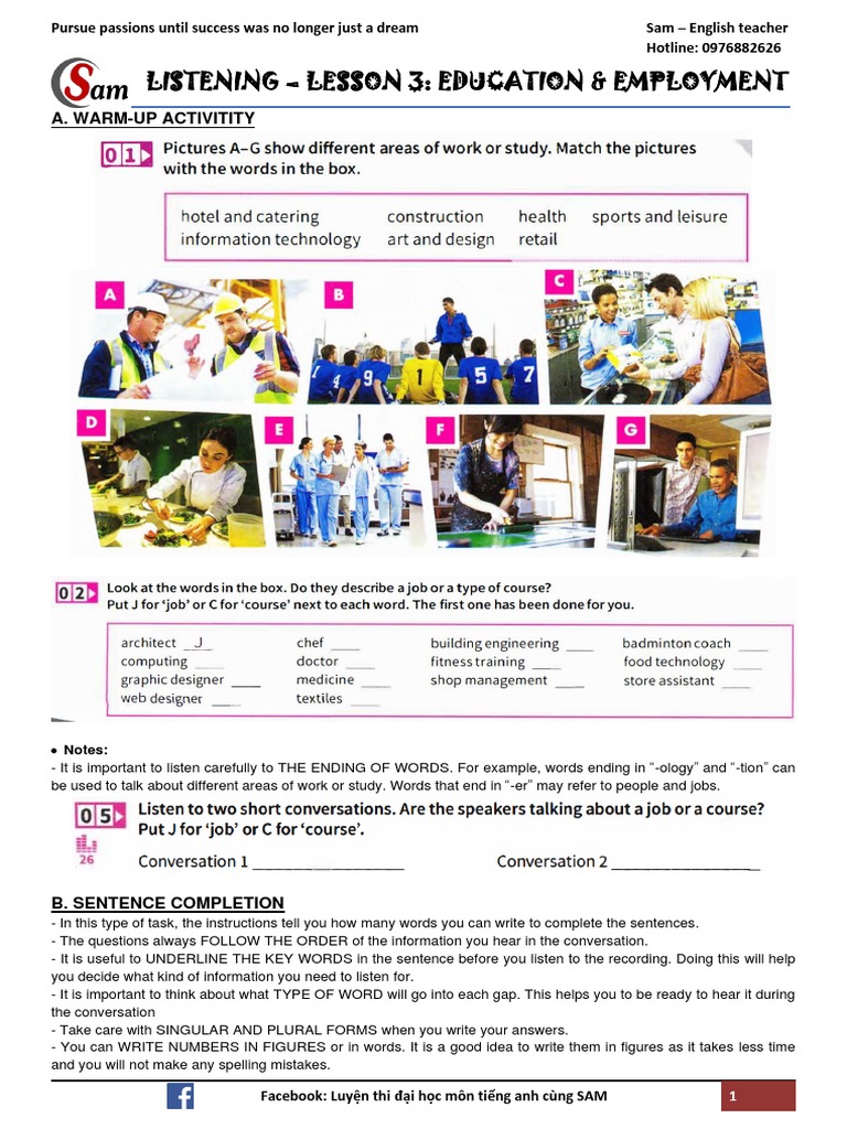 MS 1 - Listening - Lesson 3 | PDF