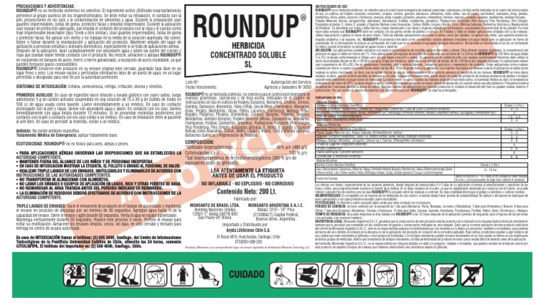 Roundup | PDF | Tensioactivo | Agua