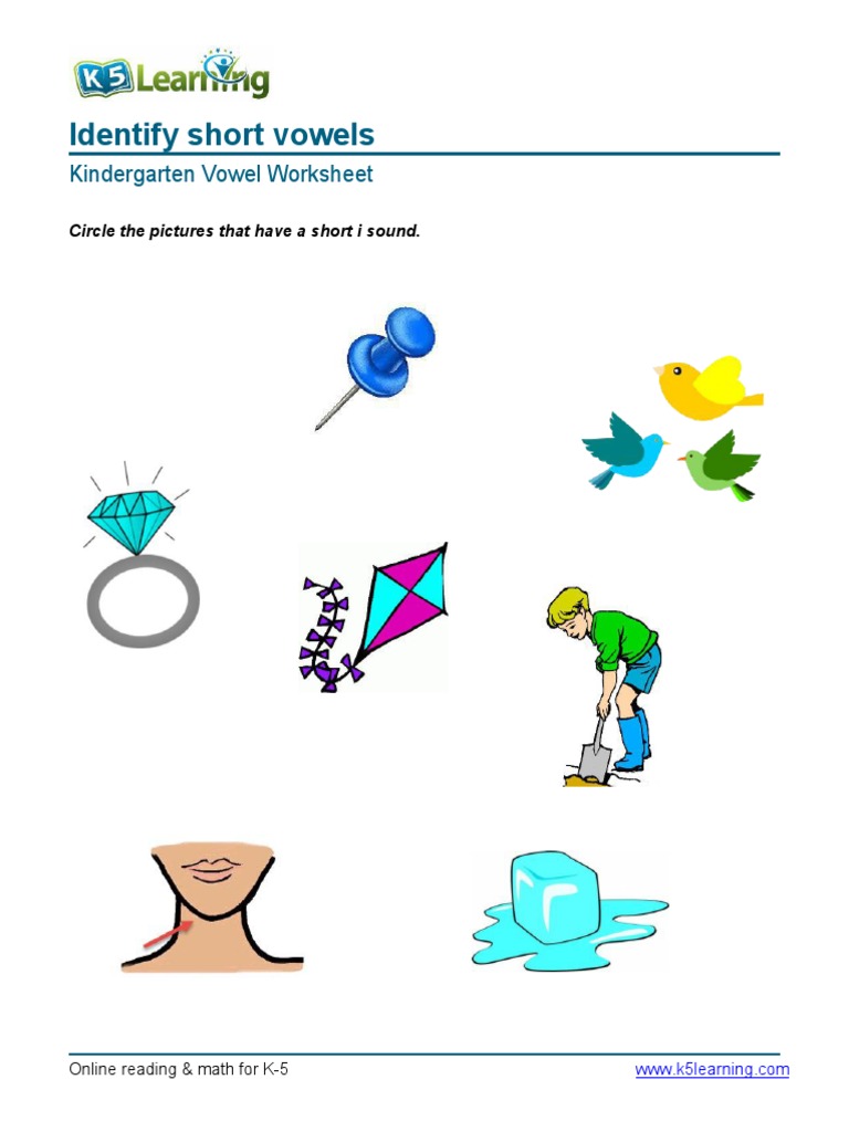 Identify Short Vowels: Kindergarten Vowel Worksheet | PDF