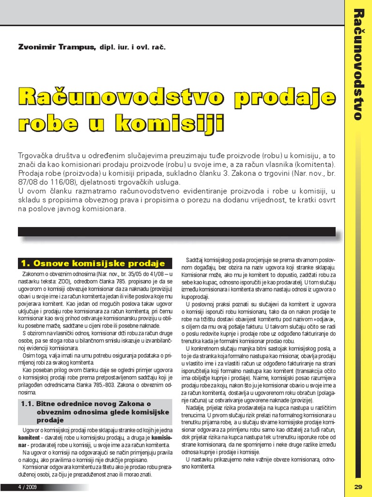 Komisiona Prodaja | PDF