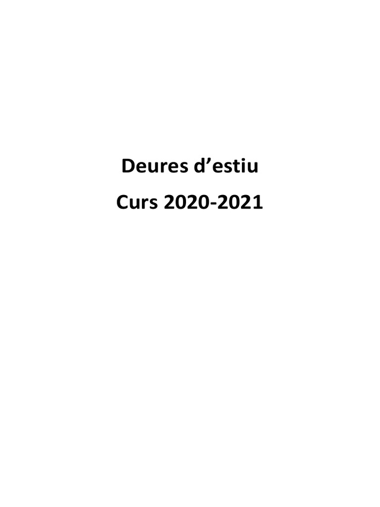 Deures Destiu 20 21 | PDF