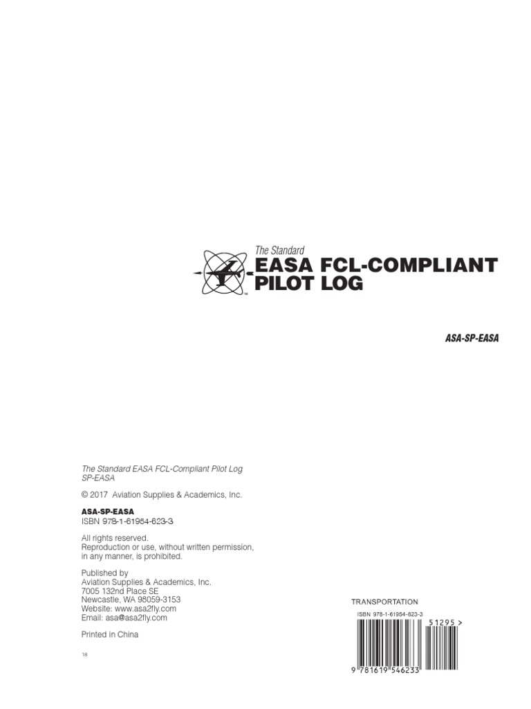 Easa Fcl-Compliant Pilot Log: The Standard | PDF | Flight Instructor ...