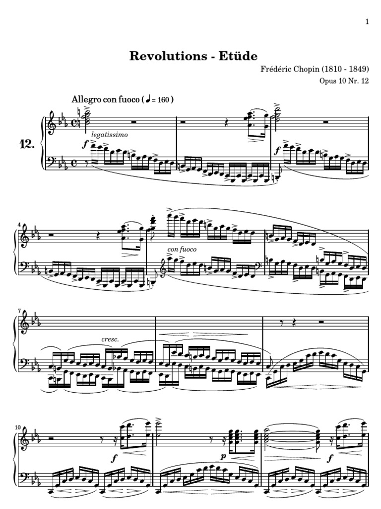 Revolutionary Etude, Chopin | PDF | Latin Alphabet | Musical Compositions