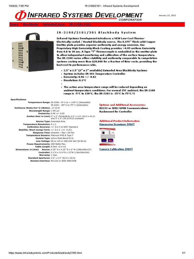 IR-2100 - 2101 - Infrared Systems Development | PDF | Infrared ...