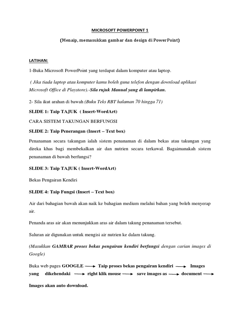 Latihan Microsoft PowerPoint 1 | PDF