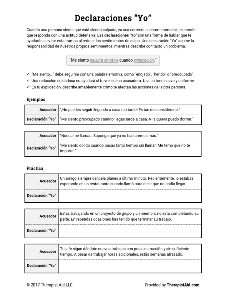 Declaraciones Yo - Comunicacion | PDF
