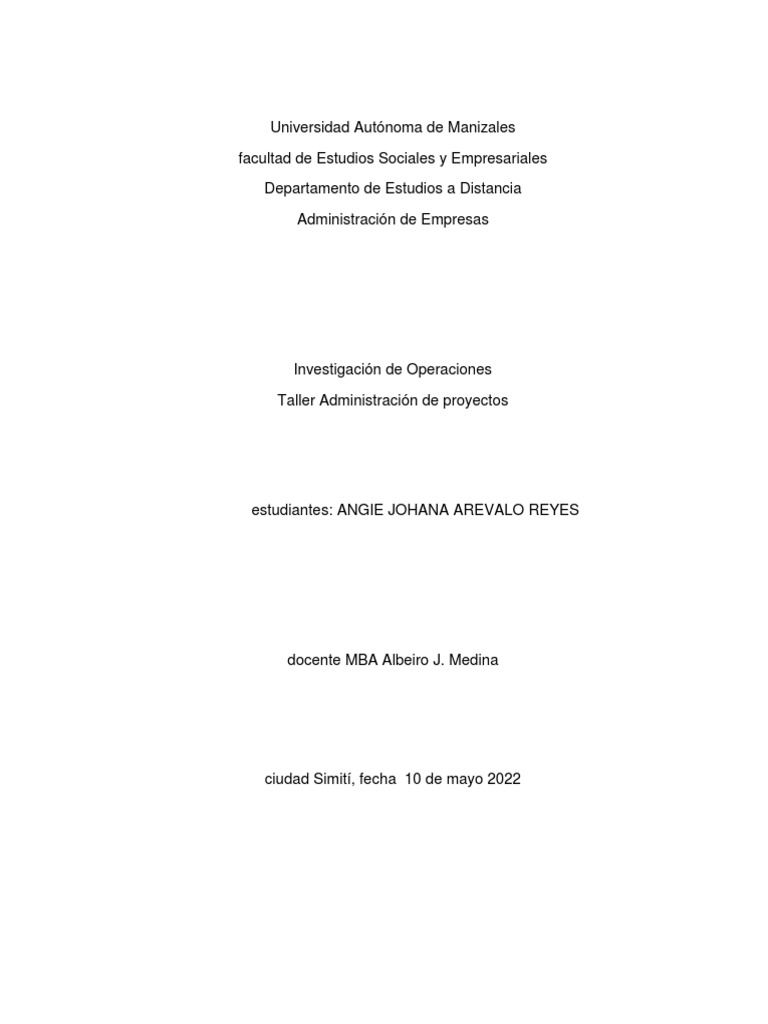 Taller Proyectos IO | PDF | Publicidad | Internet