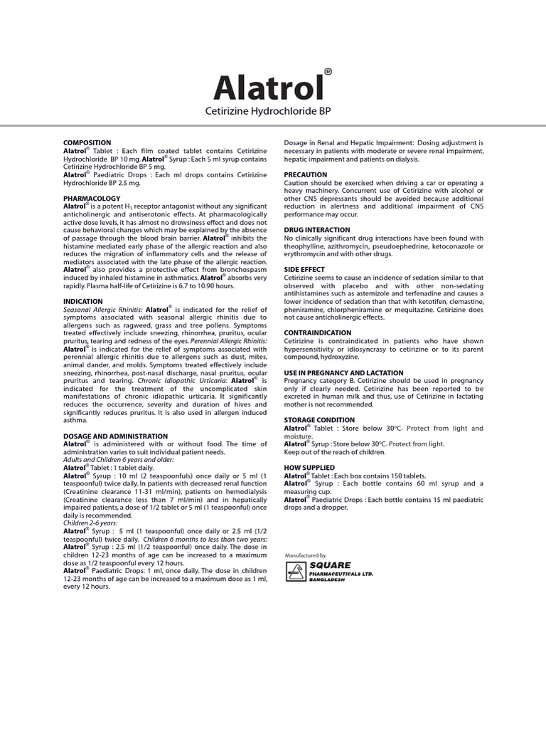 Pdoc Alatrol DS | PDF | Clinical Medicine | Drugs