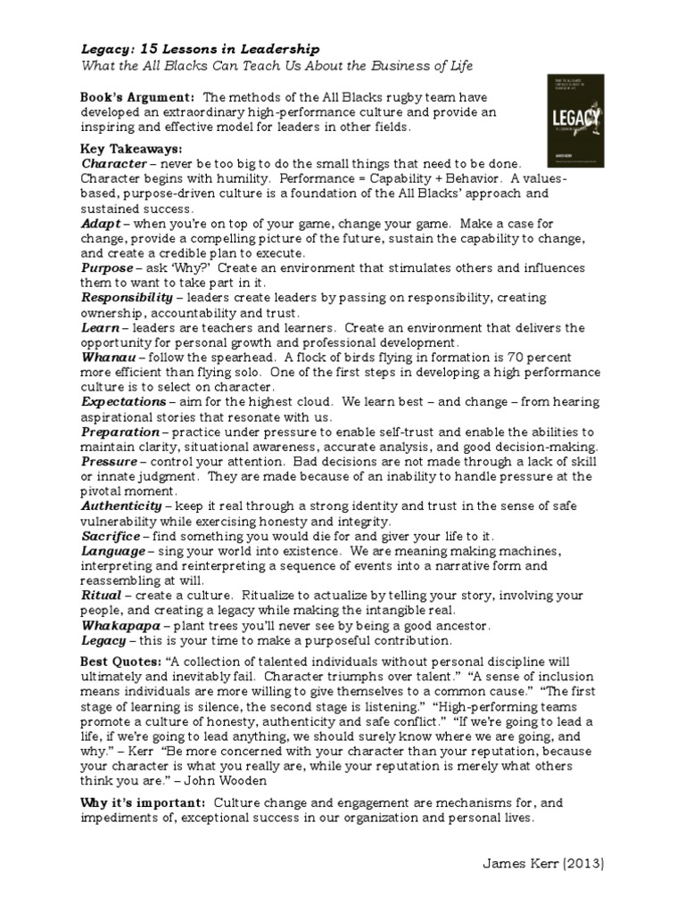 What The All Blacks Can Teach Us About The Business of Life: Legacy: 15 ...