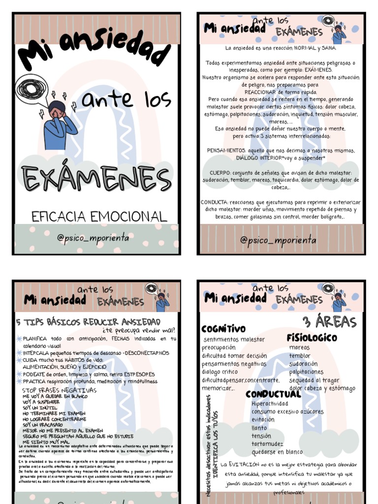 Ansiedad en Exámenes: Cómo Gestionarla | PDF | Ansiedad | Prueba ...