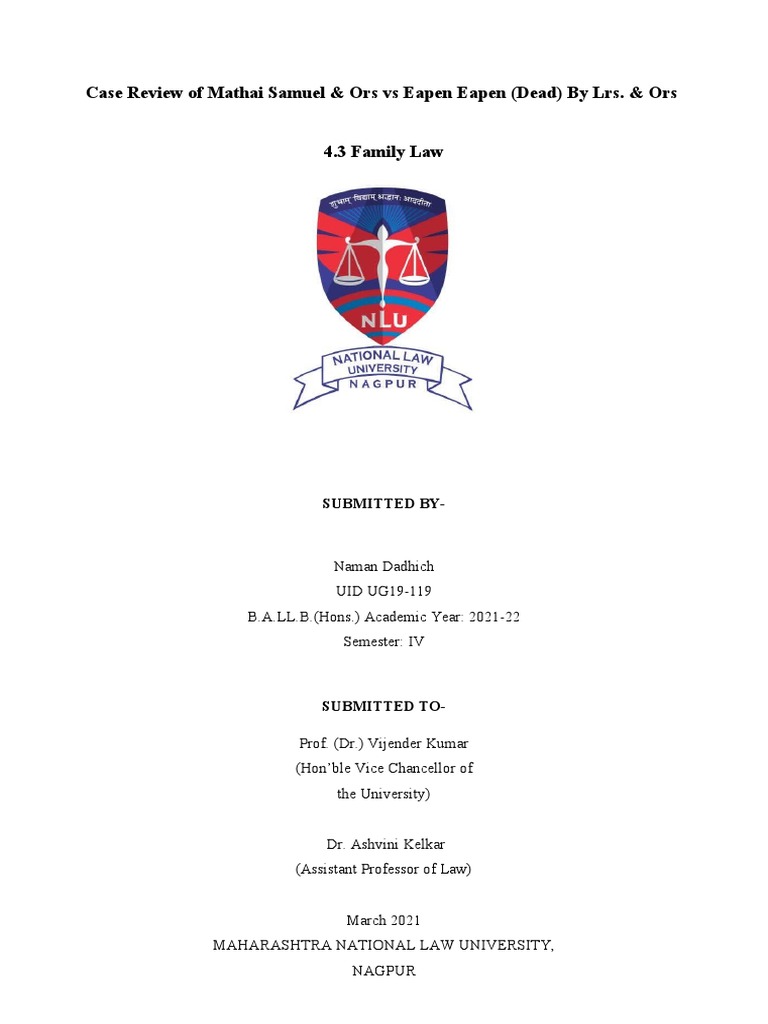 Case Review of Mathai Samuel | PDF