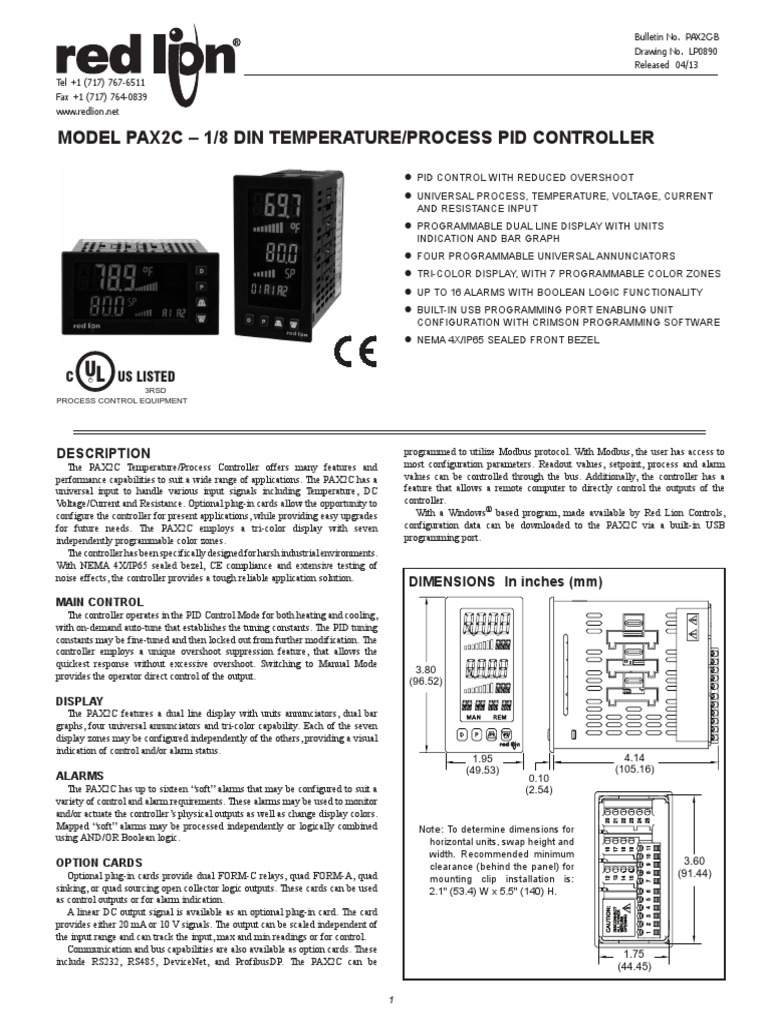 Manual Controlador Redlion Pax2c | PDF | Relay | Amplifier