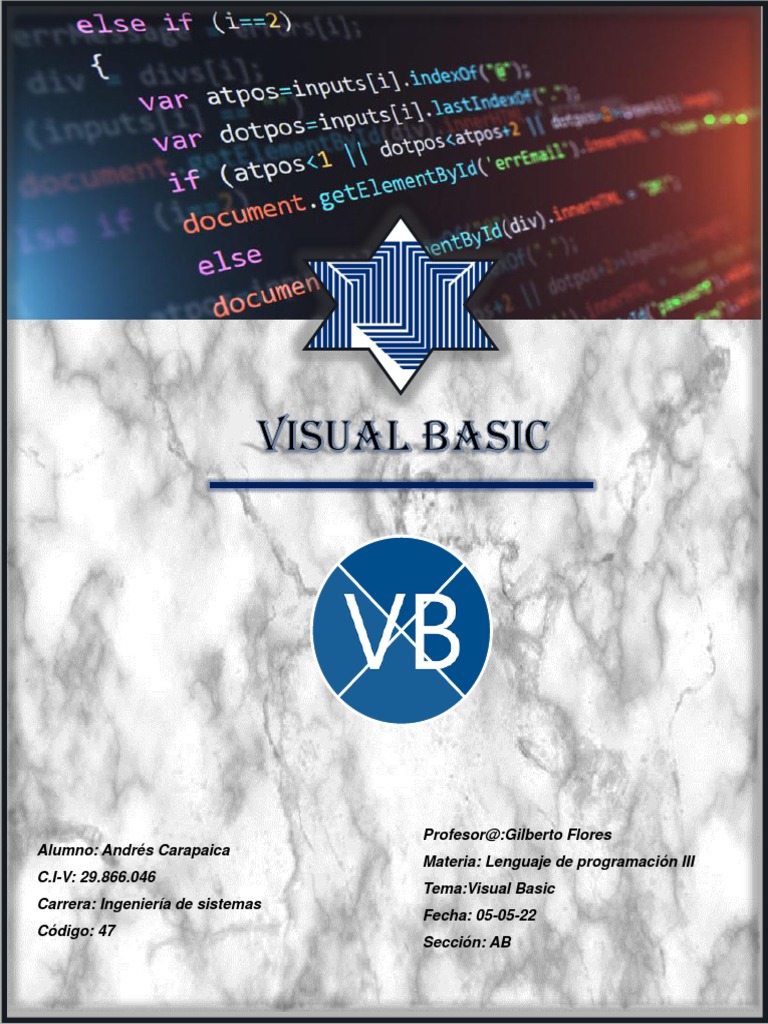 Andrés Carapaica 29866046 Visual Basic Sec AB Lenguaje de Programacion III | PDF | Entorno de ...