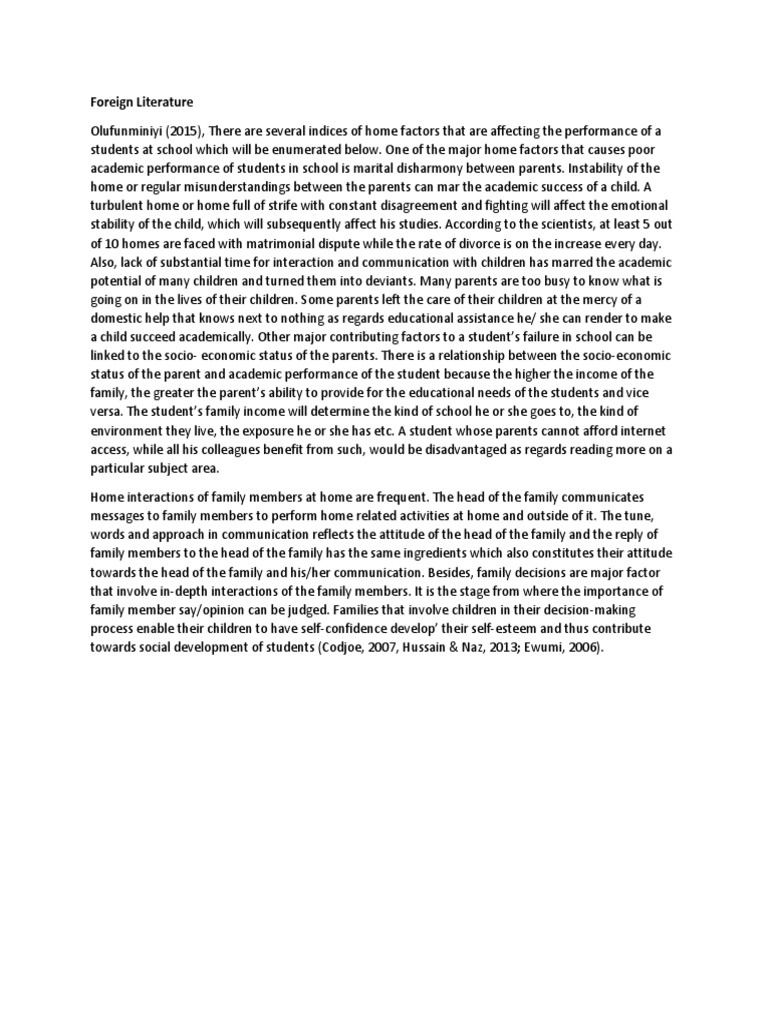 RRL Foreign Literature | Download Free PDF | Self Esteem ...