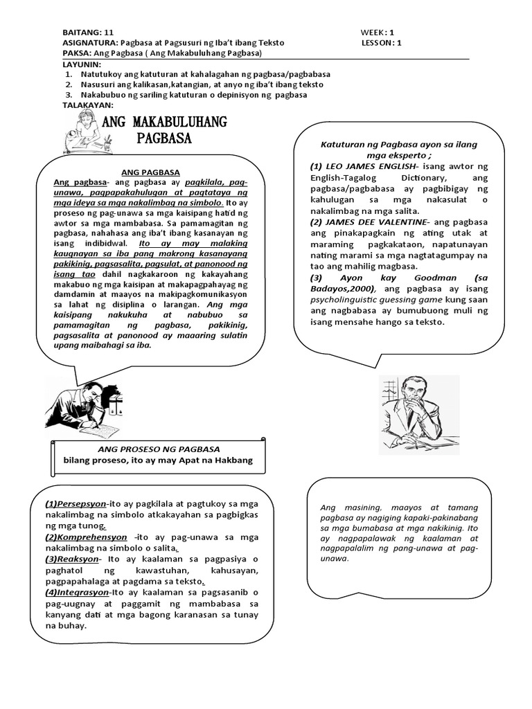 Pagbasa at Pagsusuri Week 1 16 2 | PDF