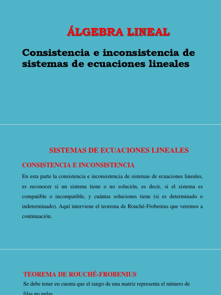 D4 - Consistencia e Inconsistencia | PDF | Sistema de ecuaciones ...