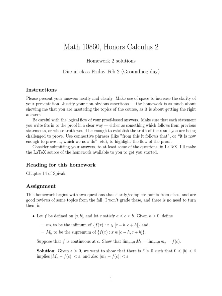 Chap 14-Spivak Solutions | PDF | Derivative | Function (Mathematics)