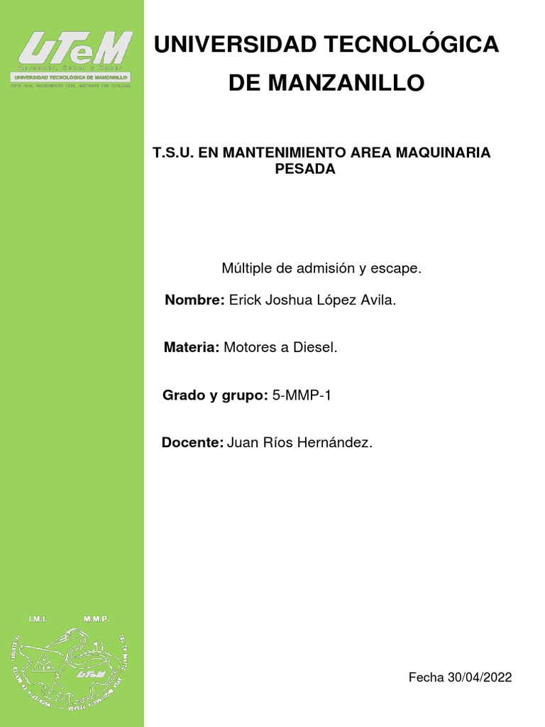 Múltiple de Admisión y Escape D | PDF | Tornillo | Máquinas rotativas