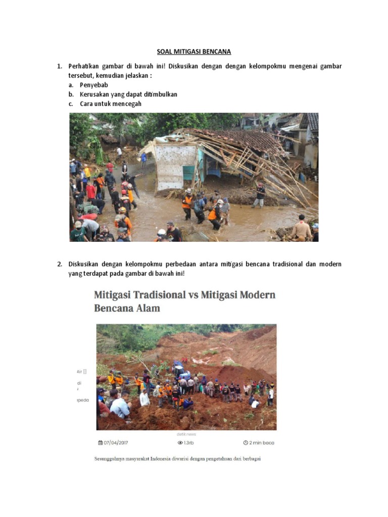 Soal Mitigasi Bencana | PDF | Pengembangan Diri