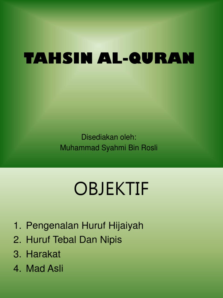 Tahsin Al-Quran | PDF