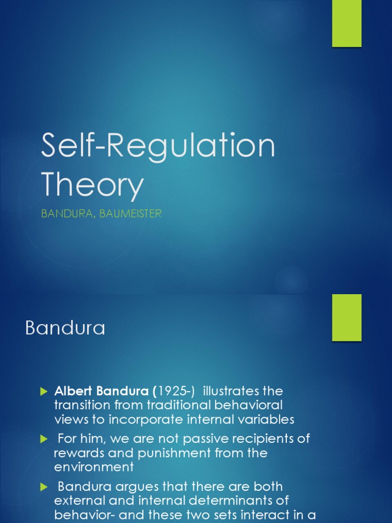 Self Regulation Theory | PDF | Self Control | Self-Management