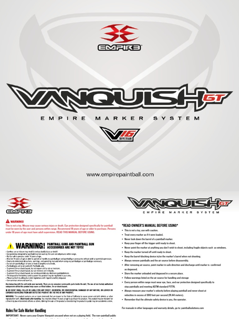Vanquish Manual Eng | PDF | Tools | Manufactured Goods