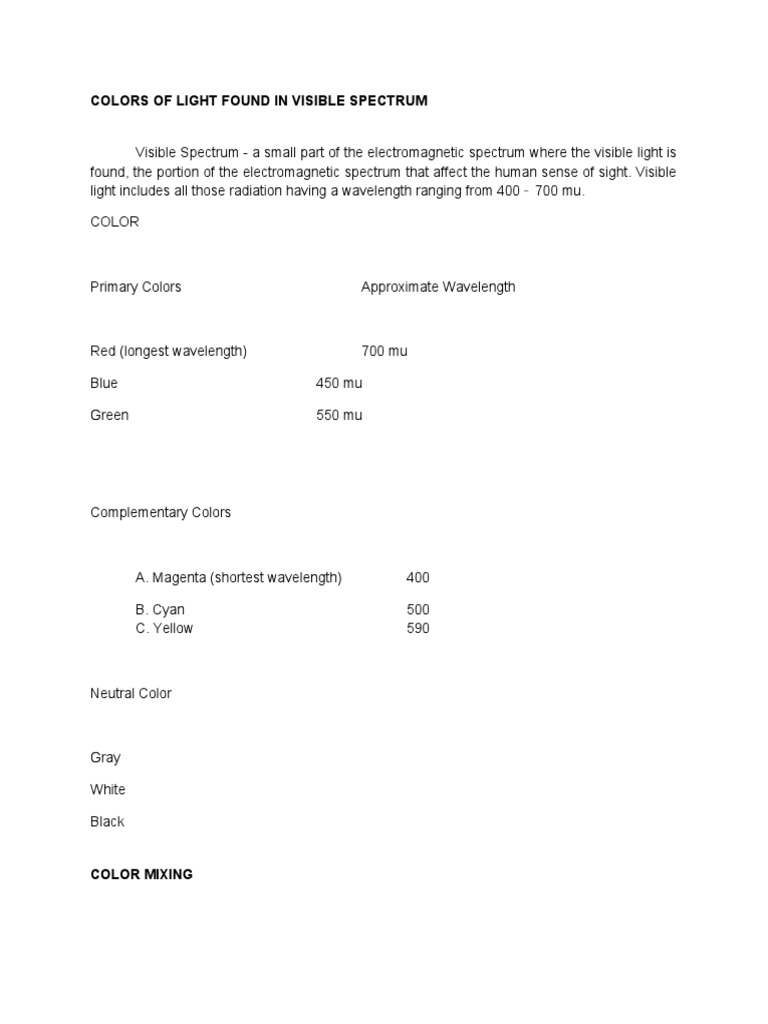 Colors of Light-Wps Office | PDF | Color | Magenta