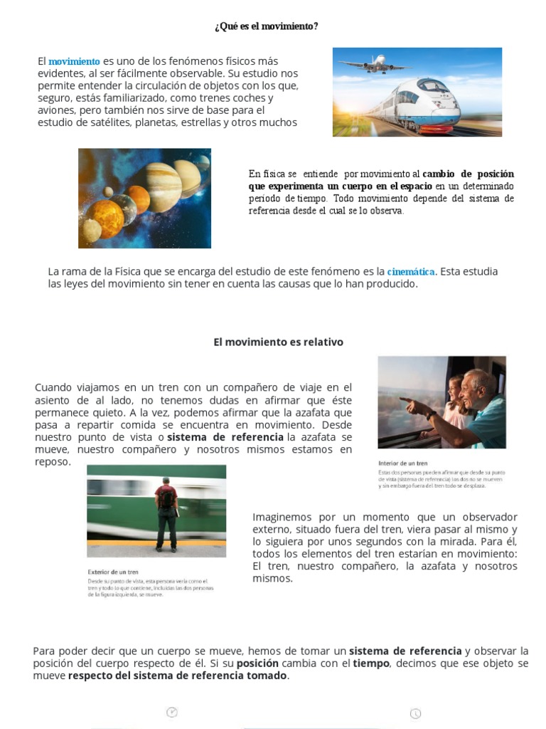 Conceptos Clave del Movimiento en Física | PDF | Velocidad | Aceleración