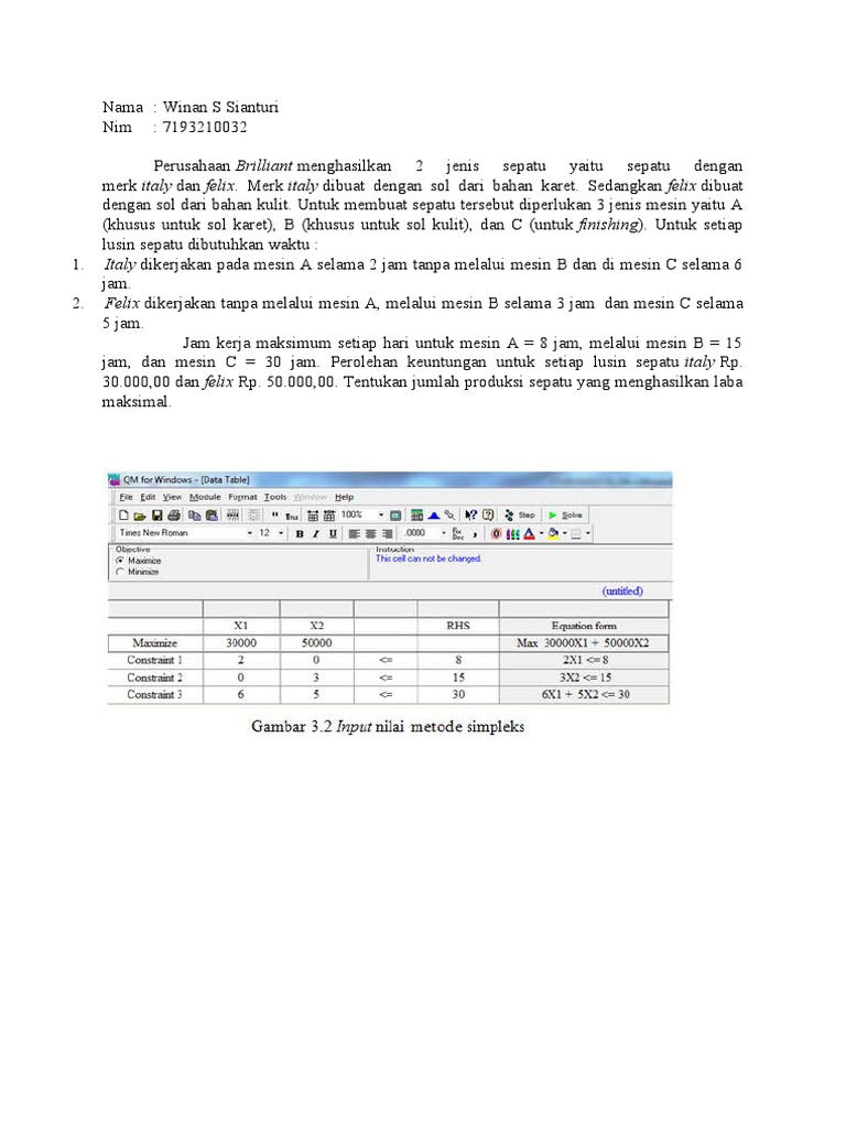 TR Riset Operasi Programing Linear | PDF